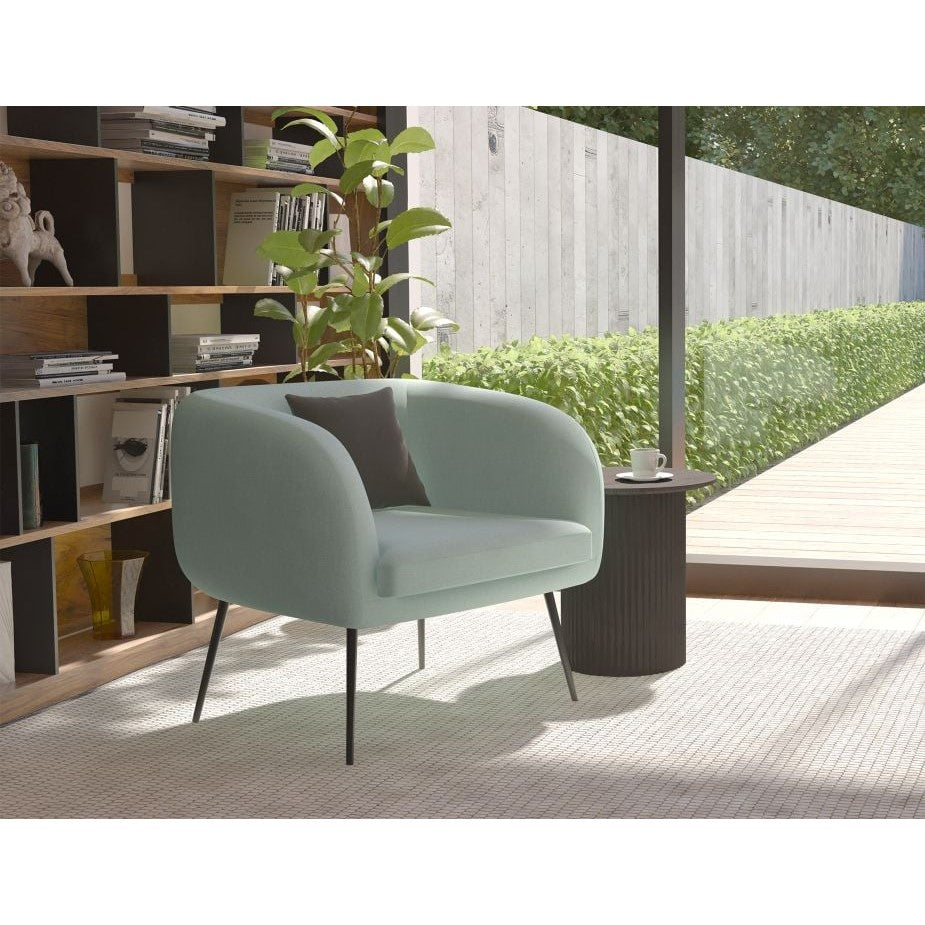 Elegance Haven Blue Single Seater Sofa (Available in 3 Frame Colors)