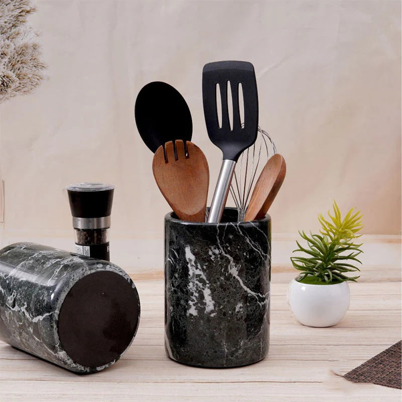 Elegantly Handmade Marble Kitchen Utensils Caddy (Available in 4 Color